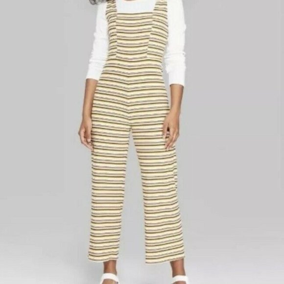 wild fable | Pants & Jumpsuits | Yellow Striped Boho Jumpsuit Romper L ...